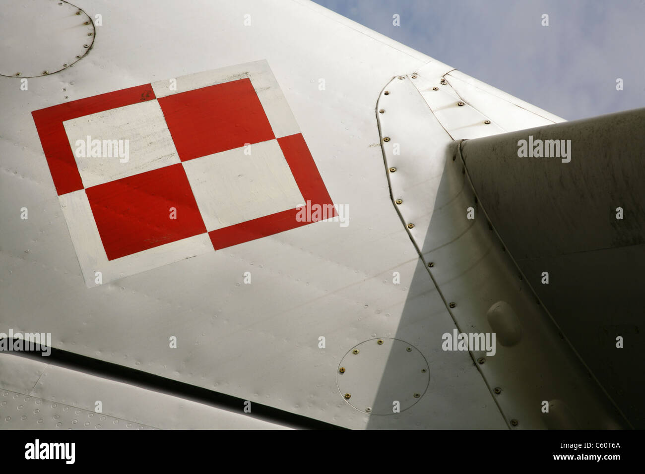 Polish Air Force insignia on tail of cold war Mig fighter aircraft ...