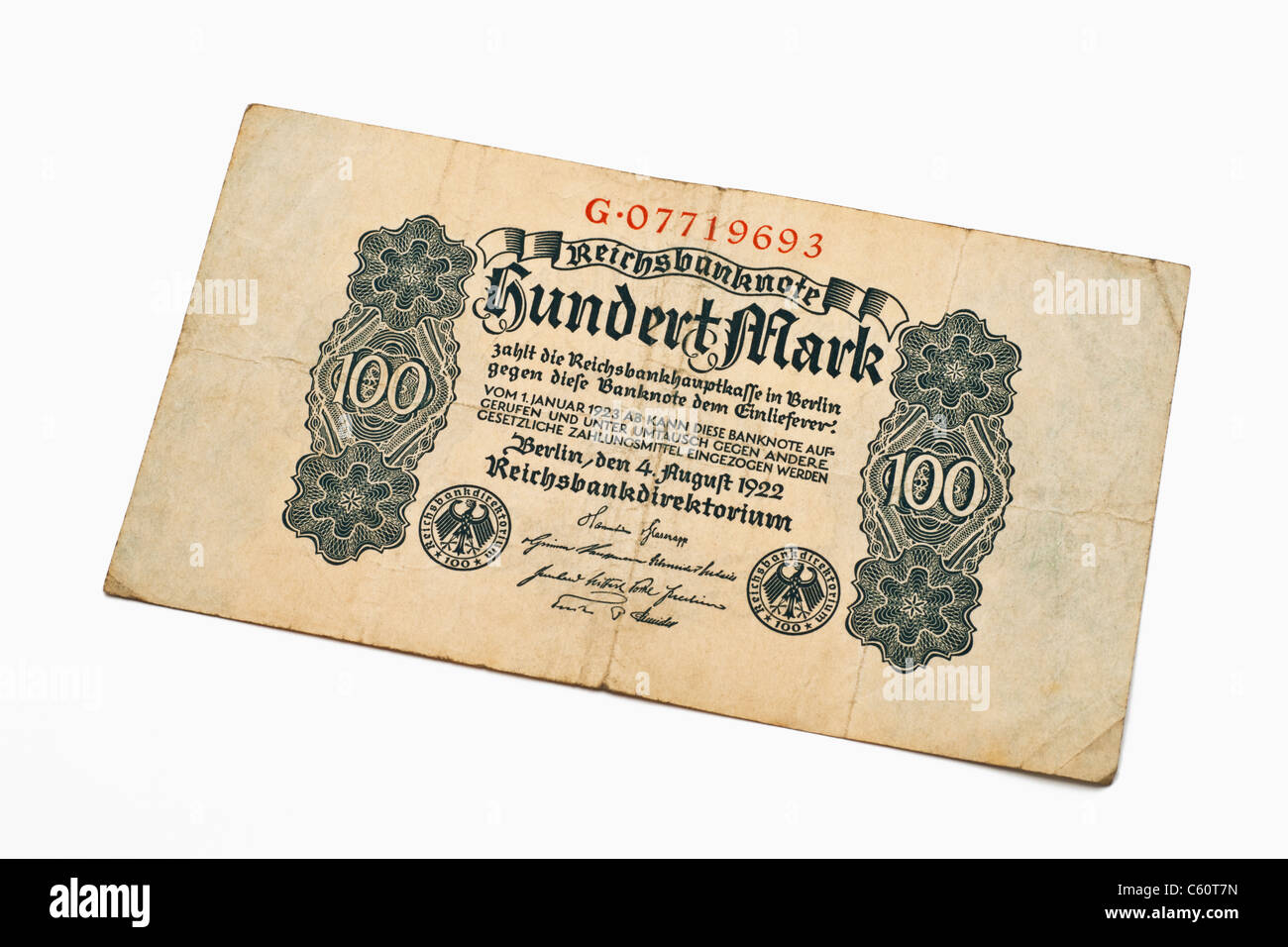 100 german mark banknote hi-res stock photography and images - Alamy