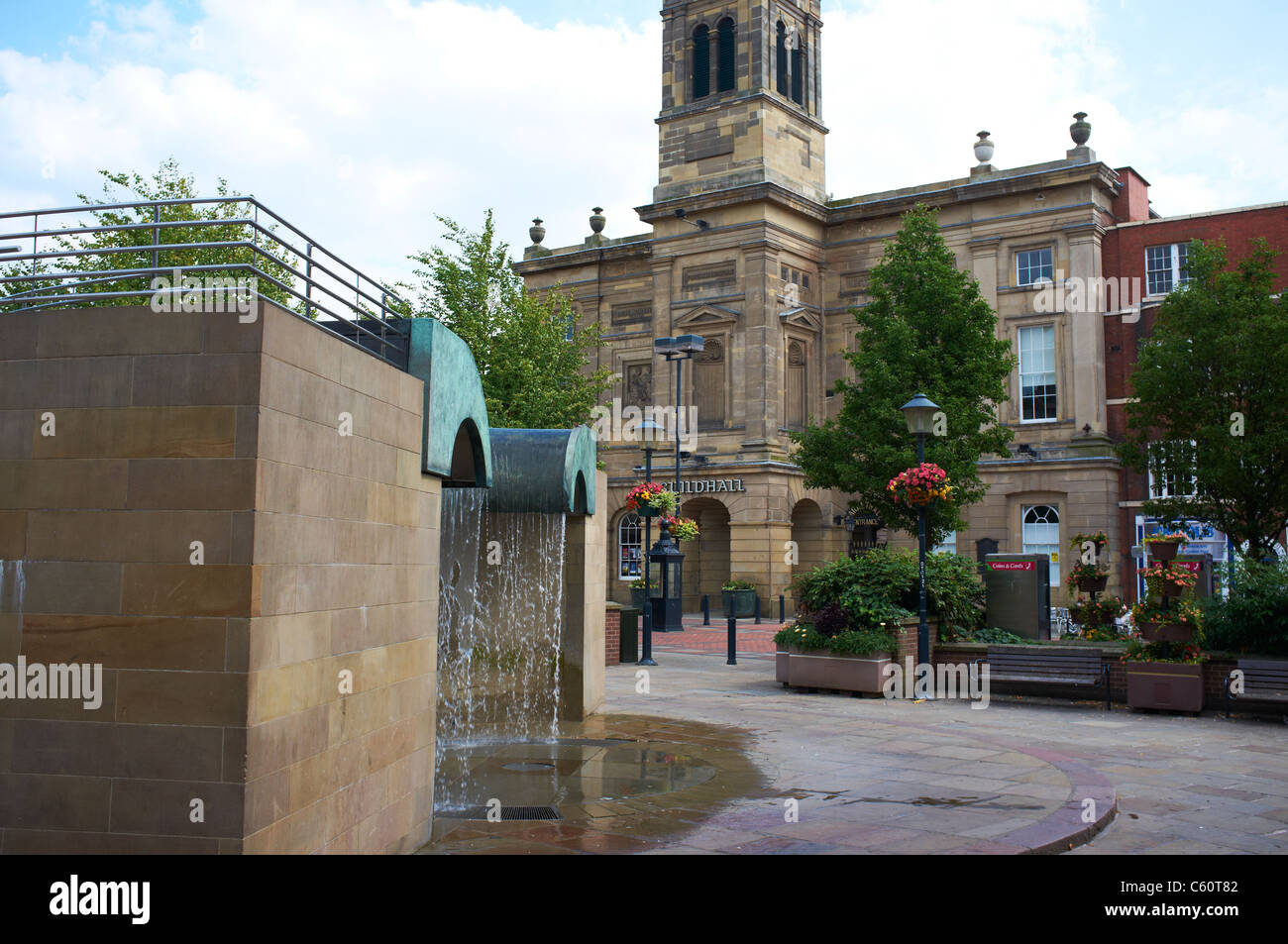 The Market Place Water Feature by William Pye with the Guildhall in the ...