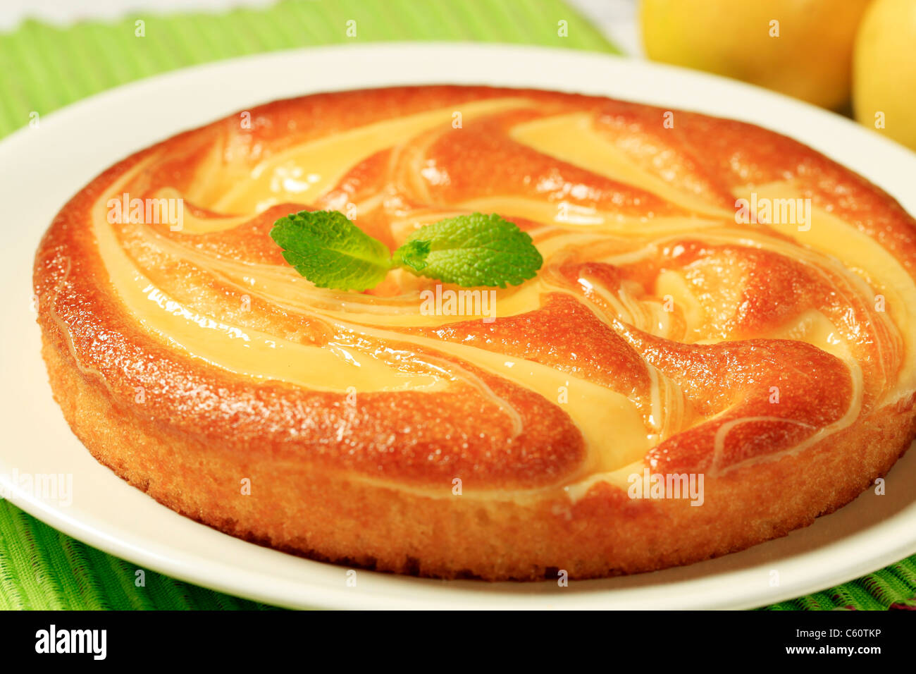 Freshly baked sweet cottage cheese pie Stock Photo - Alamy