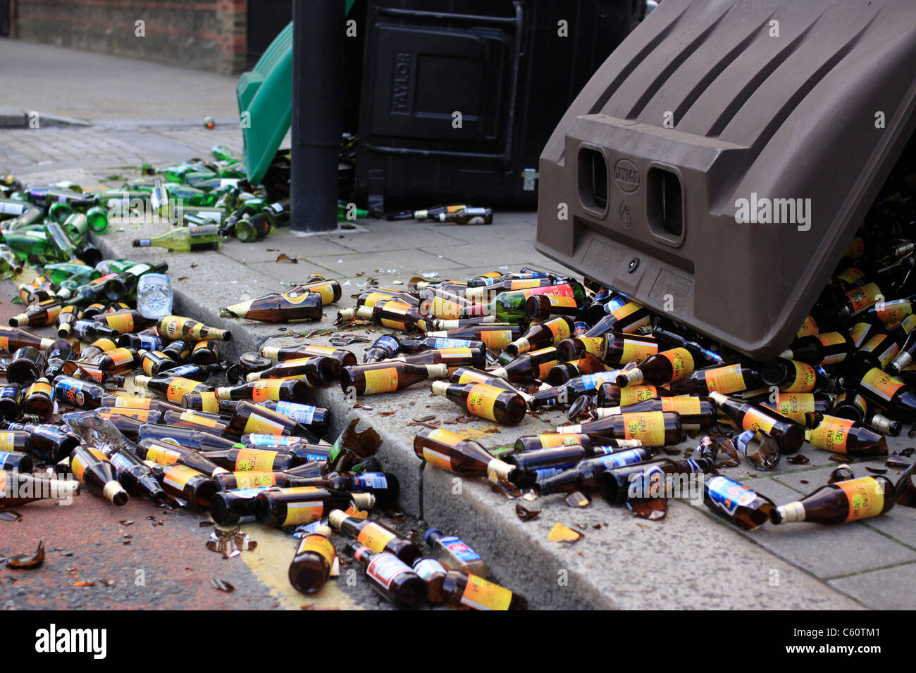 Recycling bins emptied by looters in Hackney during the riots in August ...