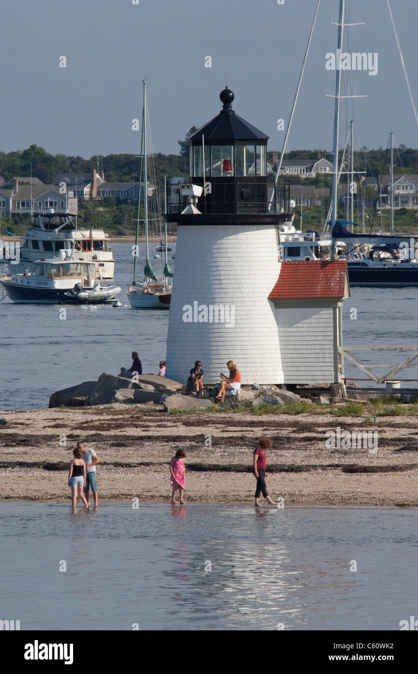 Massachusetts, Nantucket Island. Historic Brant Point Lighthouse, circa ...