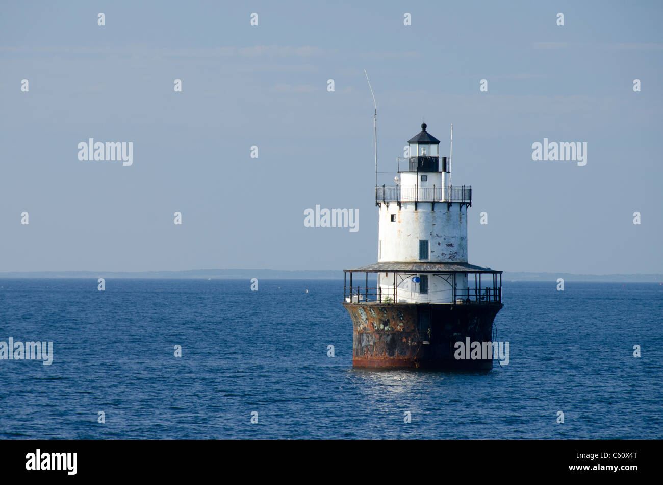 Massachusetts, New Bedford. Butler Flats Light, typical "spark plug ...