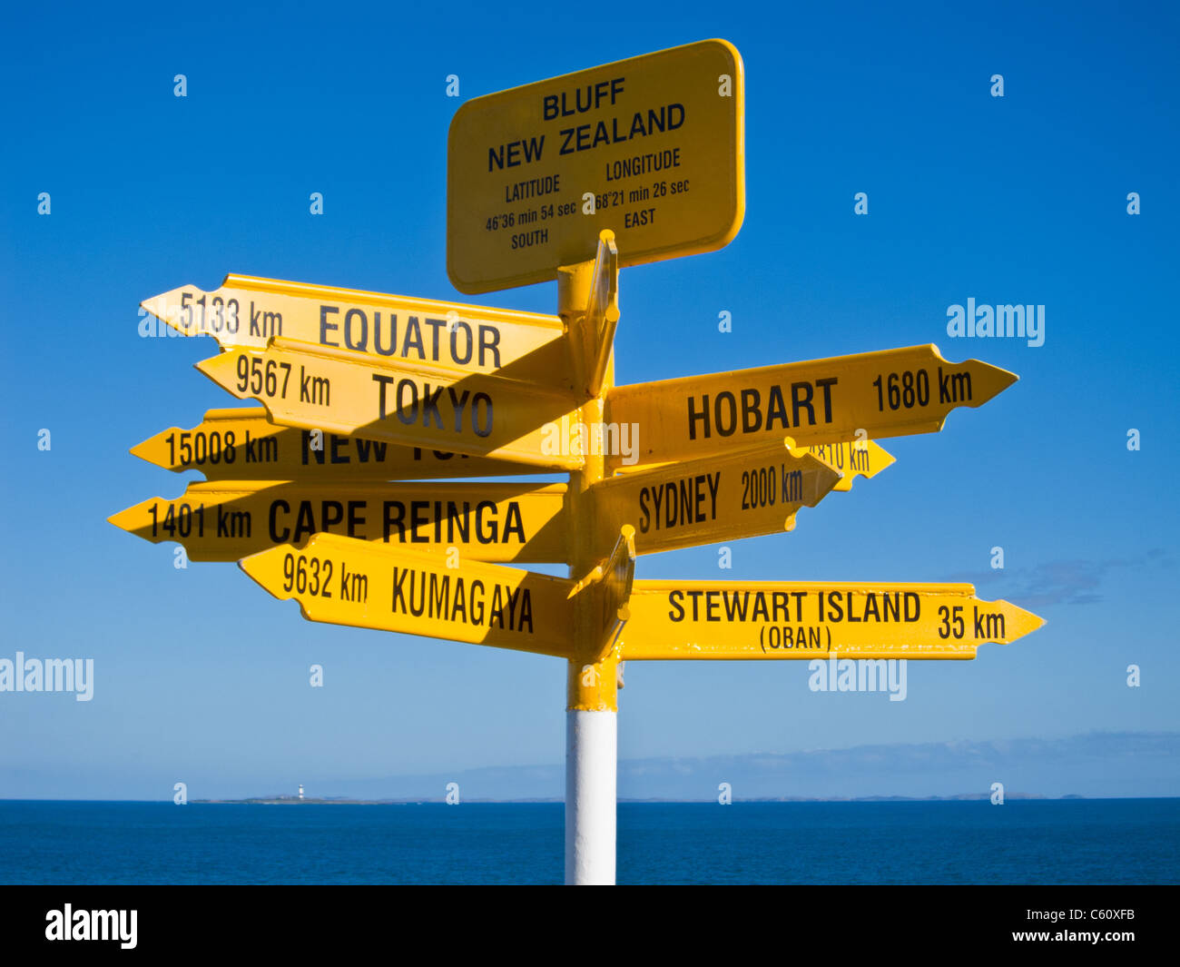 Signpost yellow new zealand hi-res stock photography and images - Alamy