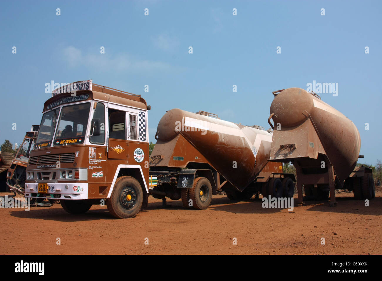 Heavy bulk carrier trucks in Karnataka India Stock Photo - Alamy