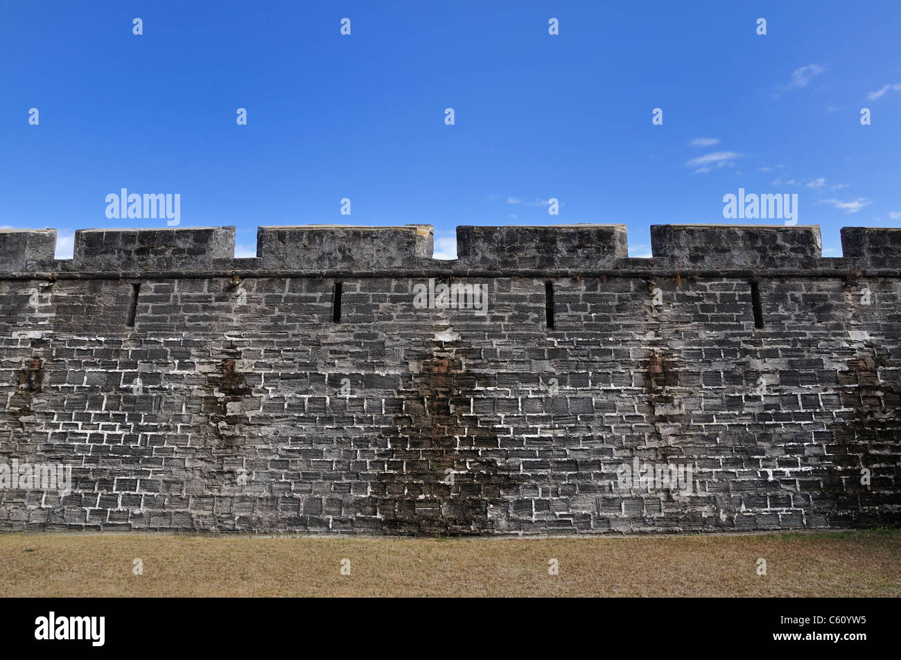 Geometry of coquina stone wall at Castillo de San Marcos National ...
