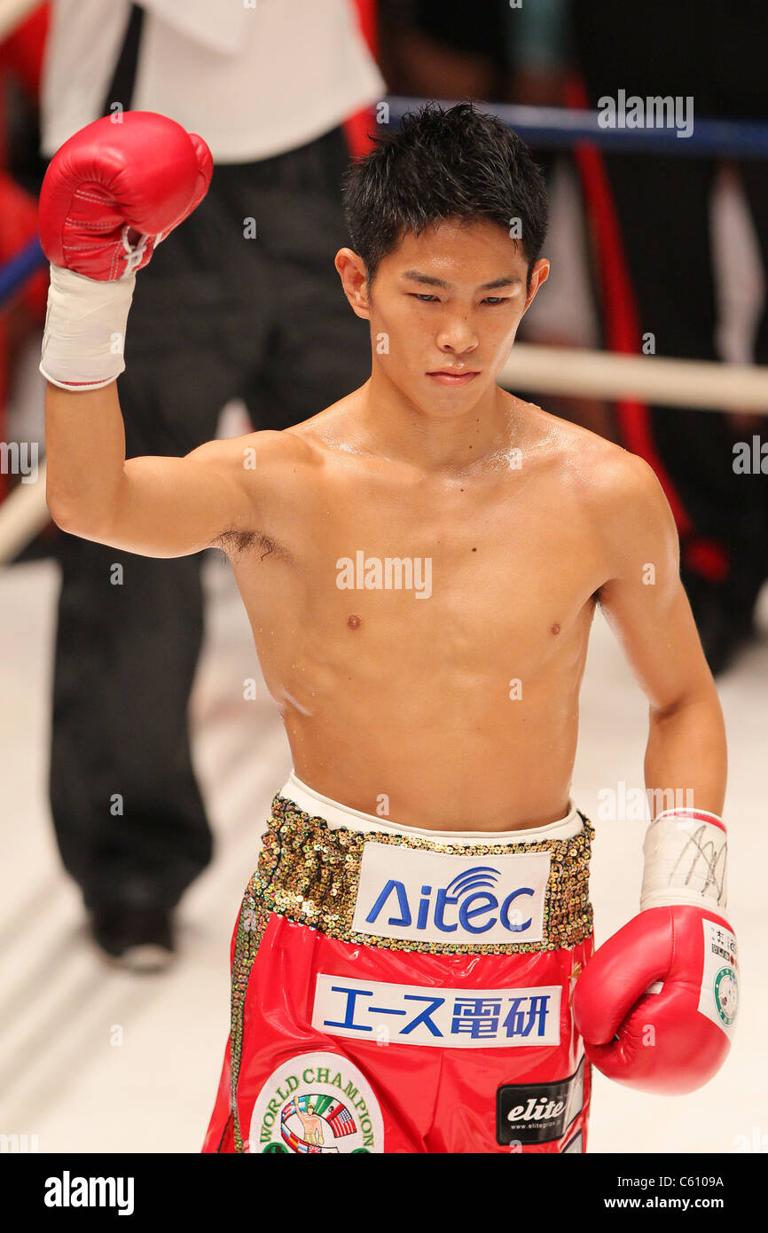 Kazuto Ioka (JPN) posing at the WBC Minimum weight title bout while ...