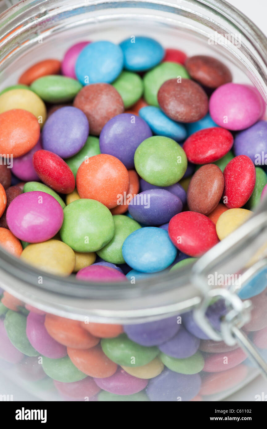Smarties in a jar Stock Photo - Alamy