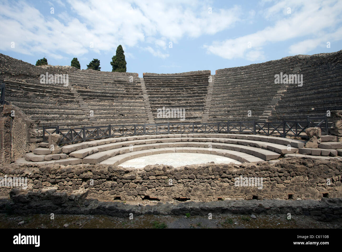 Ancient theater and arena in Pompeii Italy. Town destroyed by volcano ...