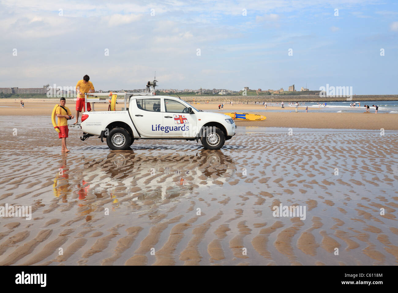 Lifeguards and their donated Mitsubishi patrol vehicle on Blue Flag ...