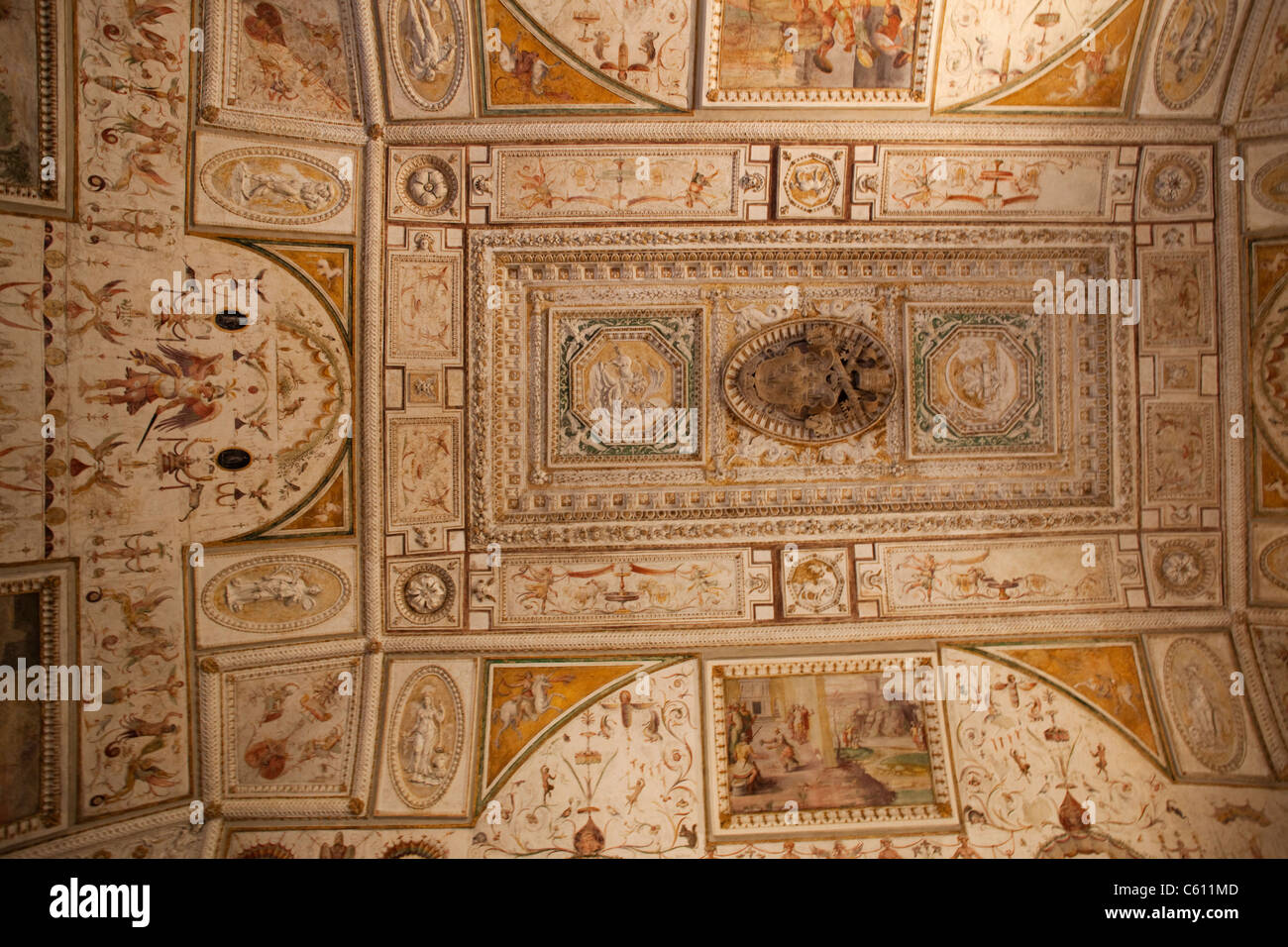 Italy, Rome, Castel Sant'Angelo, Hall of Apollo, Ceiling Detail Stock ...