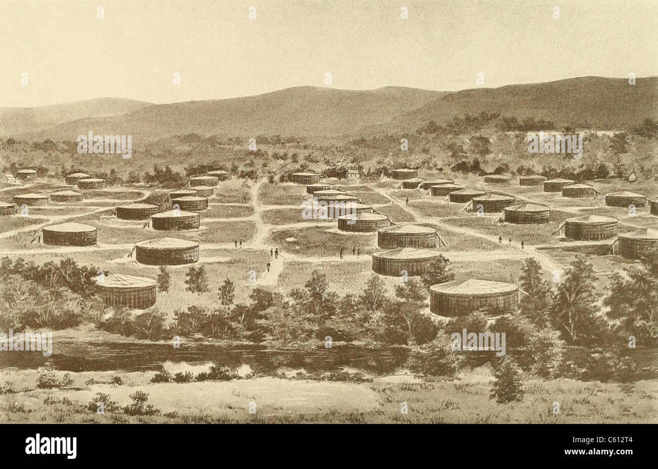Oil storage tanks that held 35,000 gallons each in Olean, New York, the ...