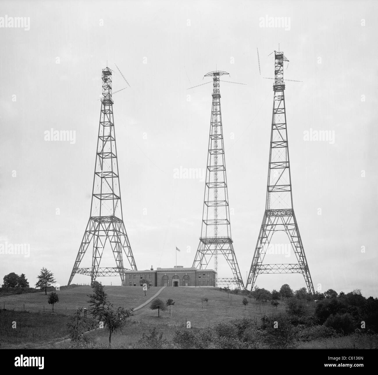 Dwarfing the substantial building beneath them, these radio ...