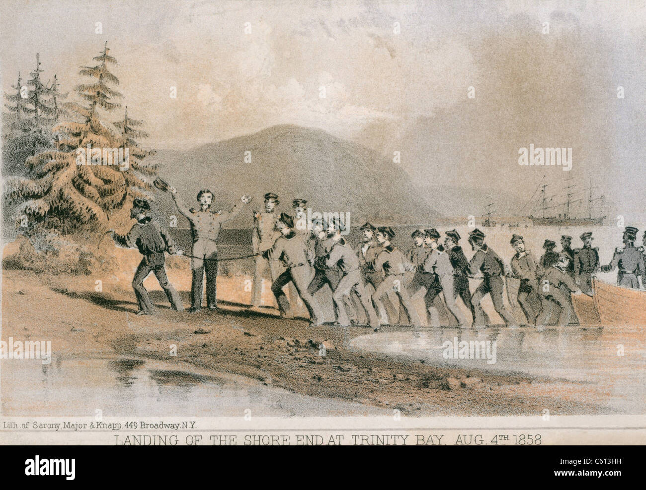 Landing of the first Atlantic telegraph cable at Trinity Bay ...