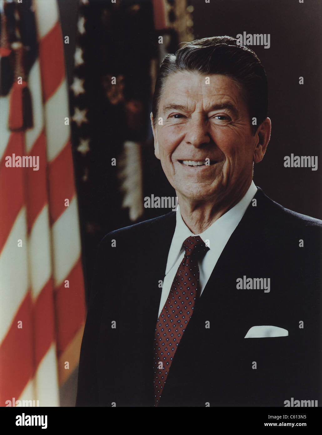 Official portrait of President Reagan taken on February 7 1981. PO-USP ...