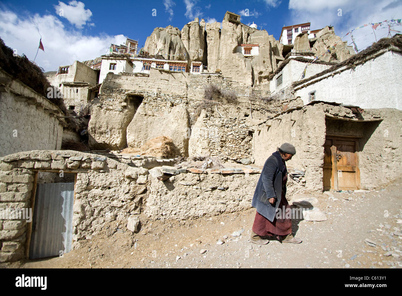 Ladakh traditional village stone houses hi-res stock photography and ...