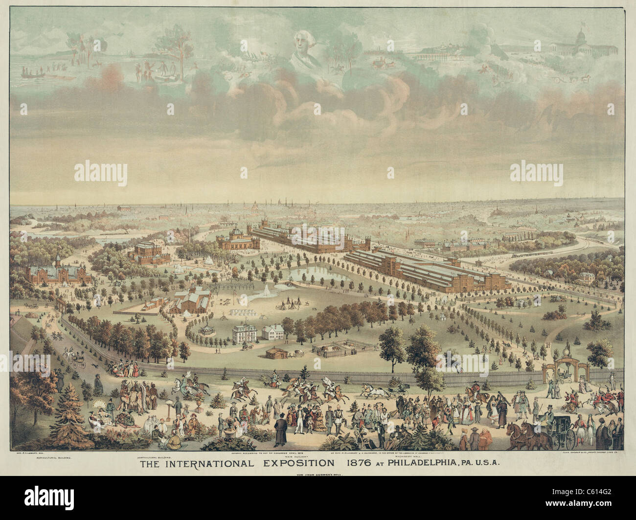 The International Exposition 1876 at Philadelphia. Bird's-eye view of ...