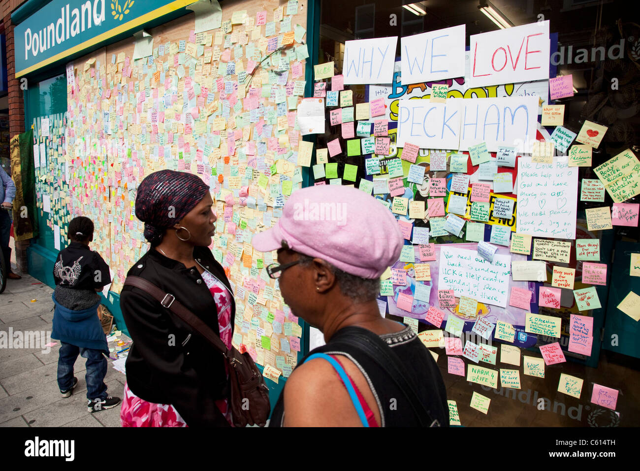 People in Peckham, South London place positive messages about love of ...