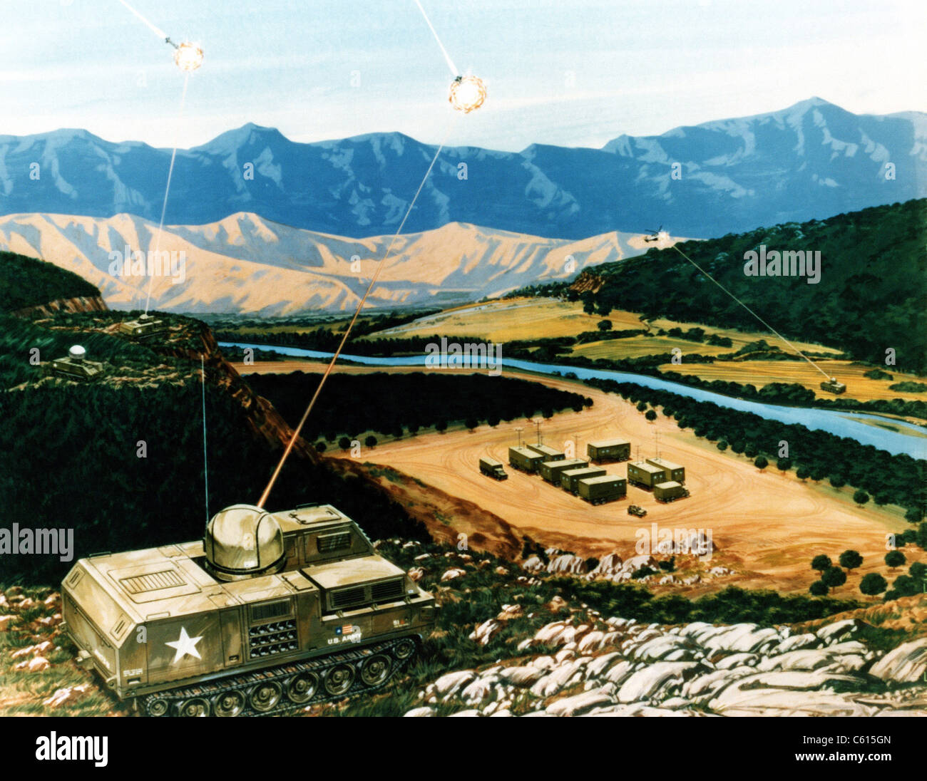 1984 military artist's concept of a ground based Laser Air Defense ...