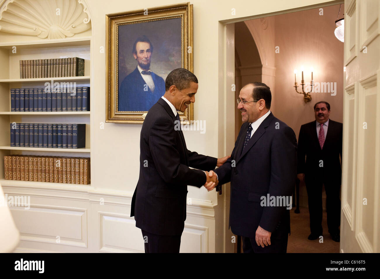 President Obama Greets Iraqi Prime Minister Maliki In The Oval Office