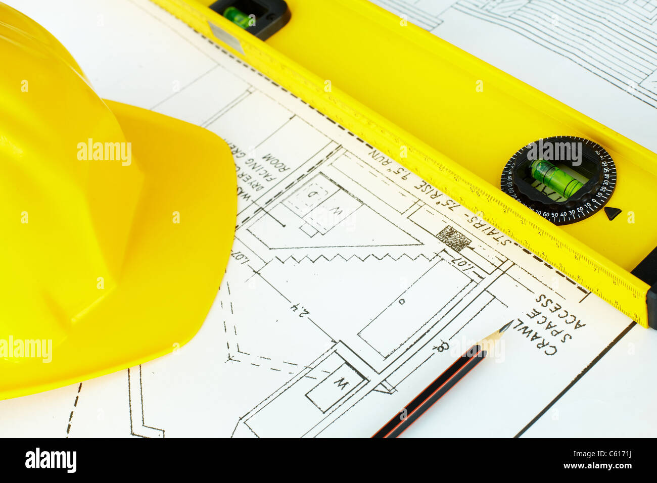 Close-up of architectural objects at workplace Stock Photo - Alamy