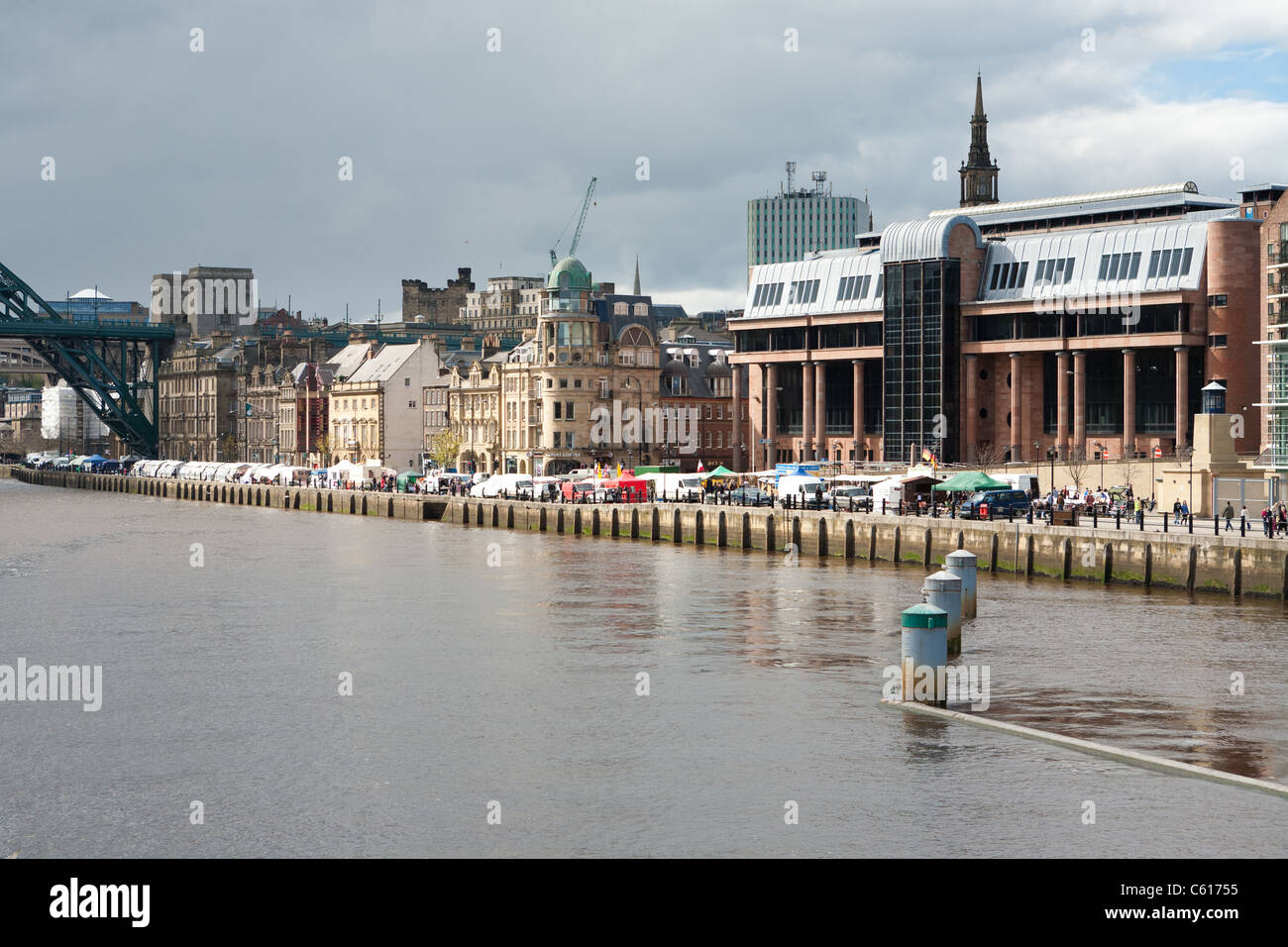 Market Stalls on Newcastle Quayside, England Stock Photo - Alamy