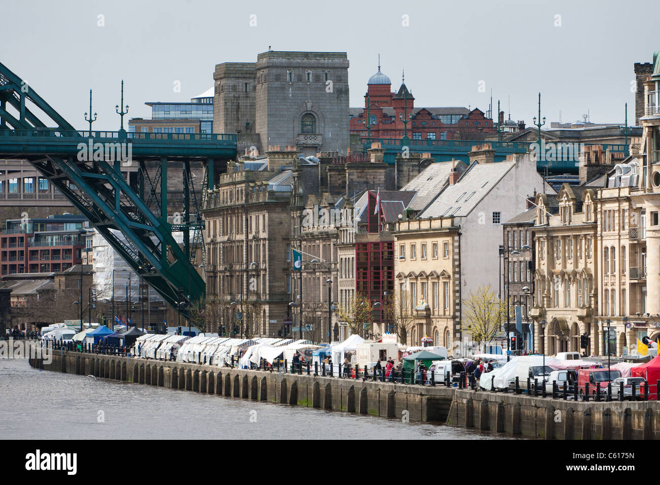 Market Stalls on Newcastle Quayside, England Stock Photo - Alamy