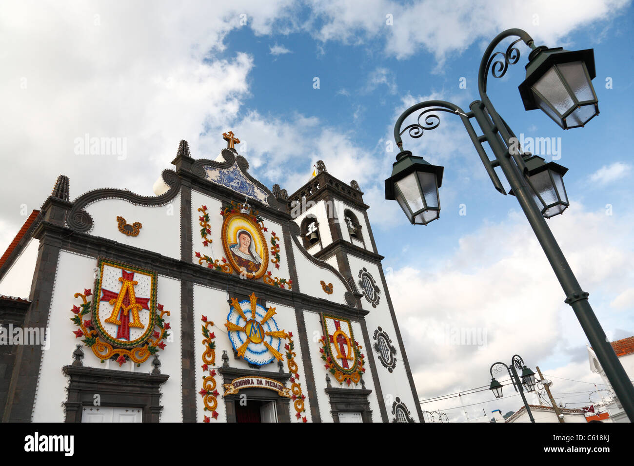 The catholic church, in the parish of Ponta Garça, Sao Miguel island ...