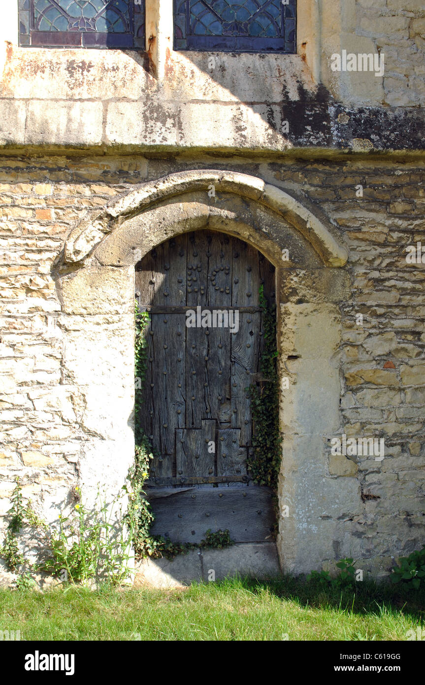 Priest`s door in St. Peter`s Church, Great Haseley, Oxfordshire ...
