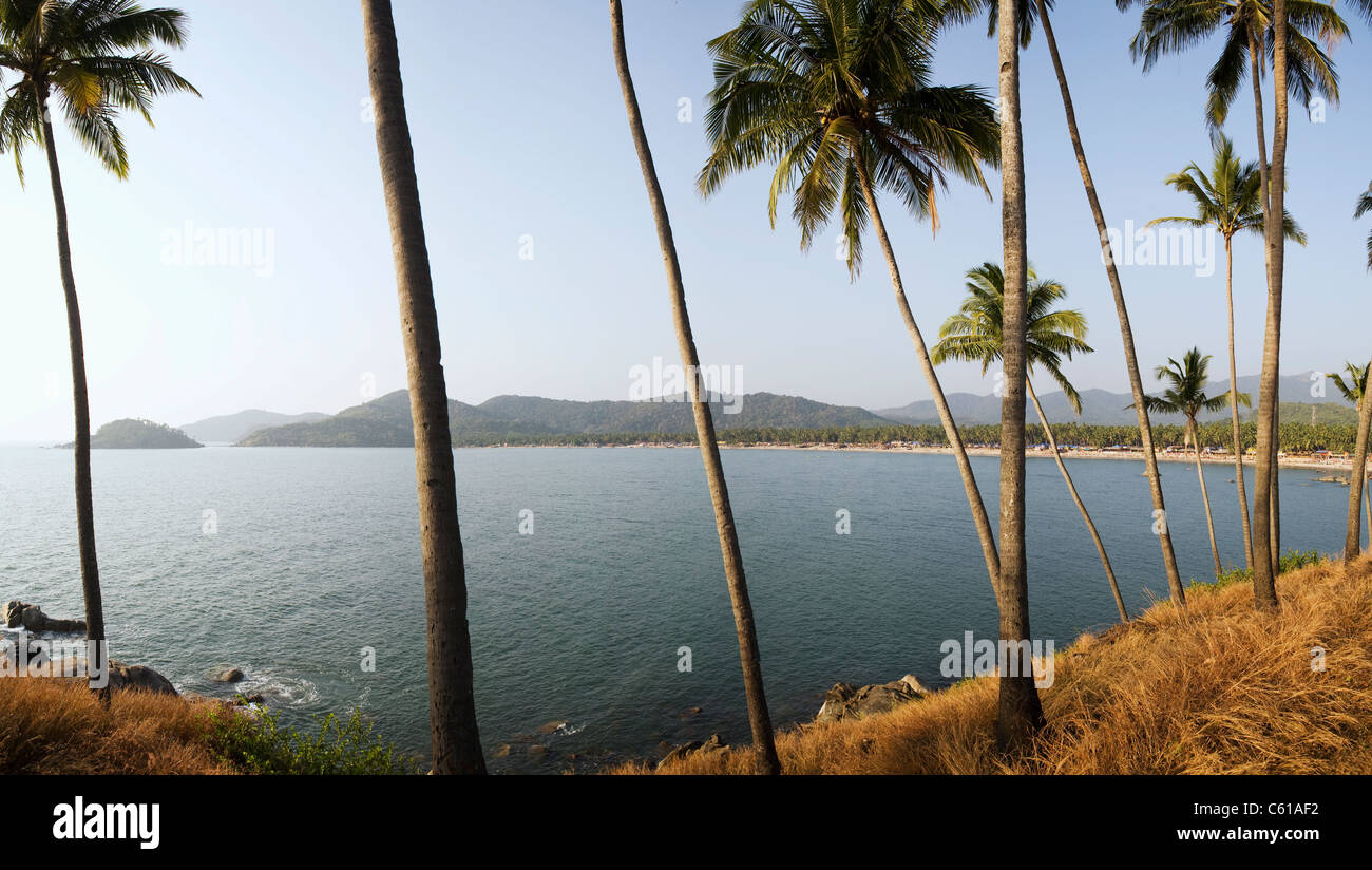 Panoramic view of Palolem Beach from Neptune Point, Goa, India Stock ...