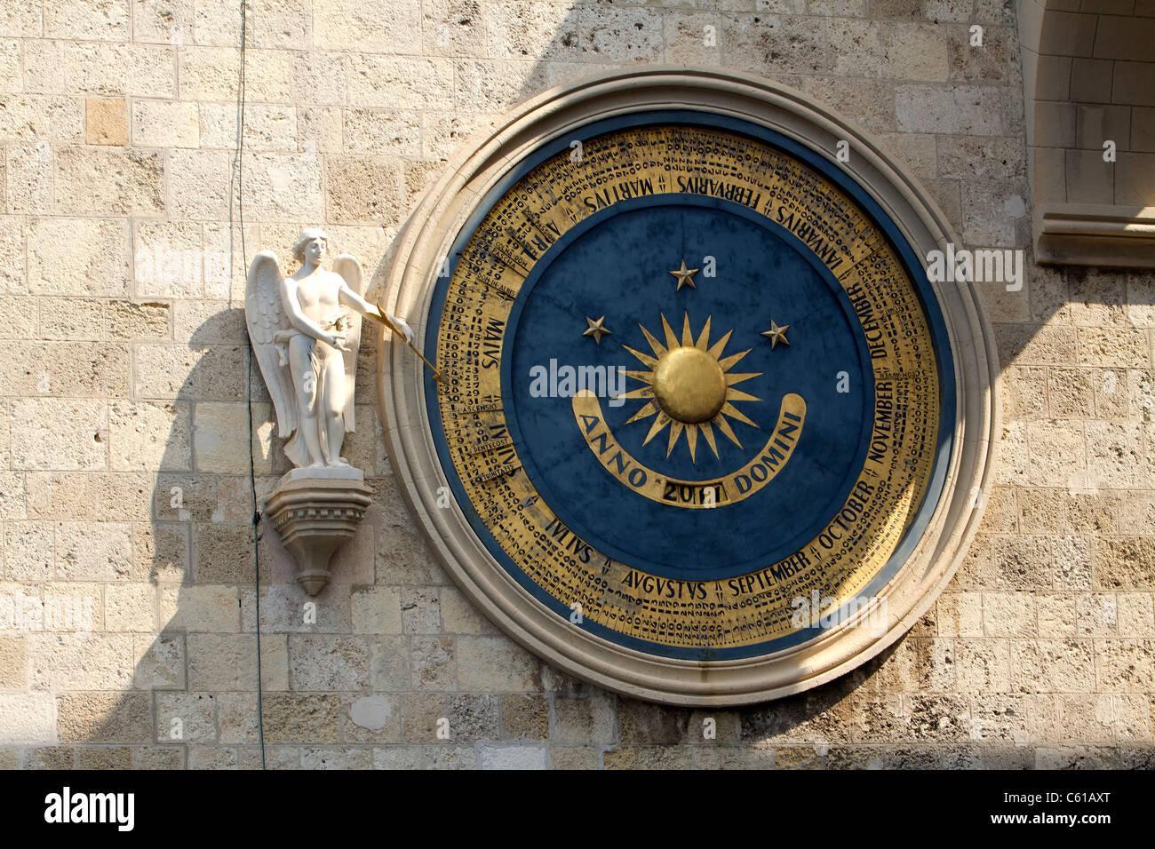 Messina Sicily Duomo astronomical clock and sculpture on side of city ...