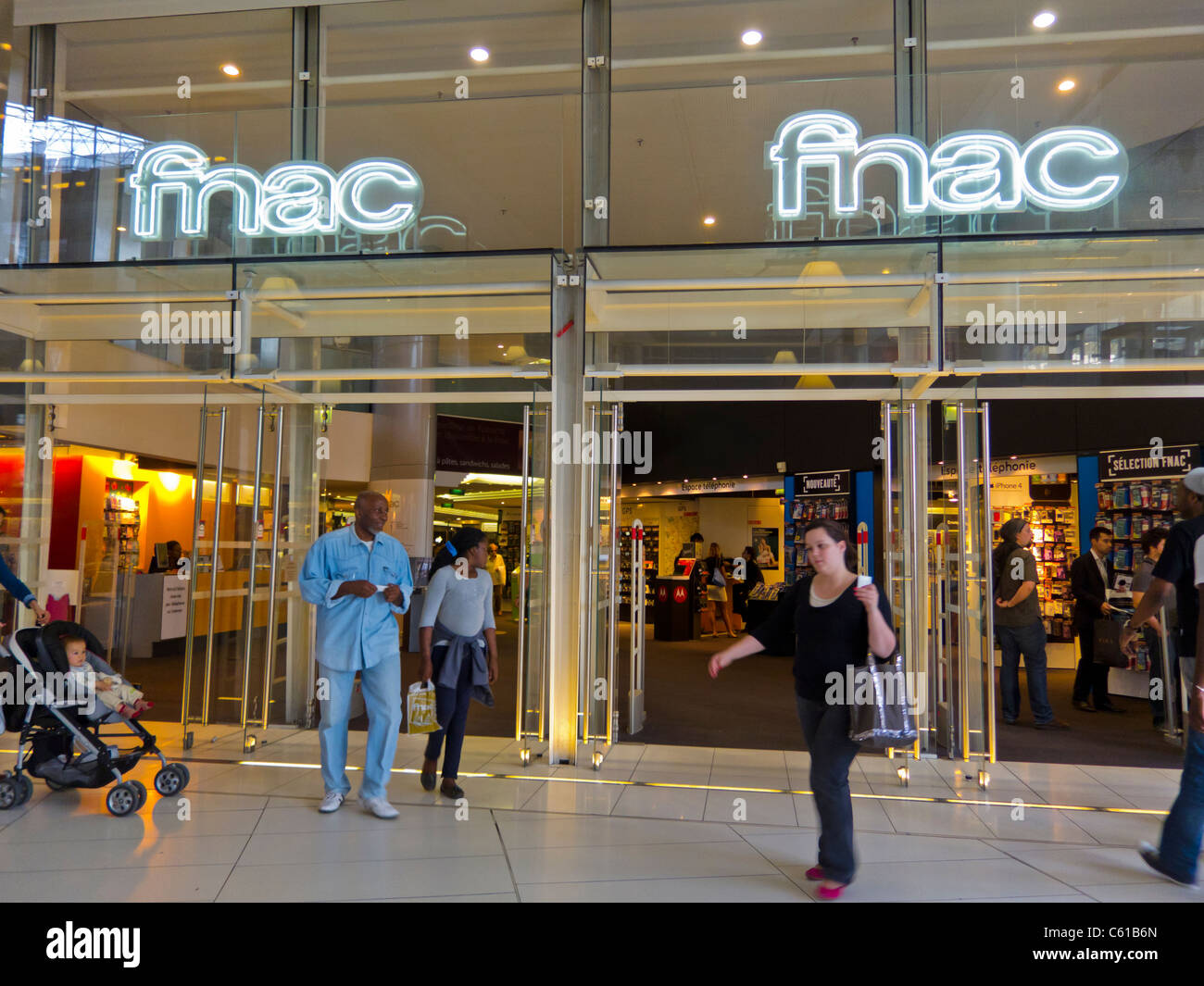 Paris, France, Small Crowd People, Front, FNAC Department Store ...