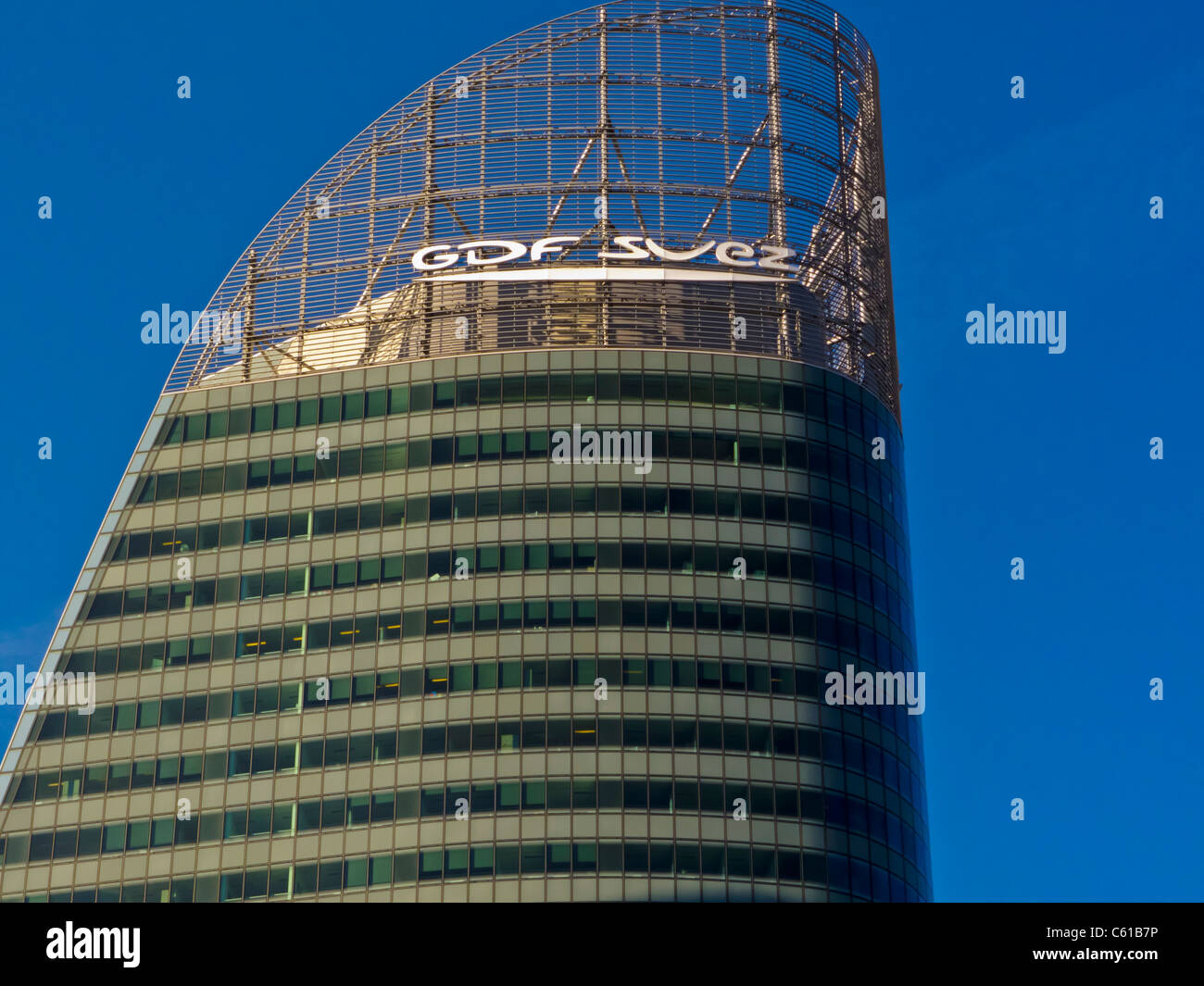 Paris, France, Close up, Logo, on Tower, GDF-Suez Corporate Building in ...