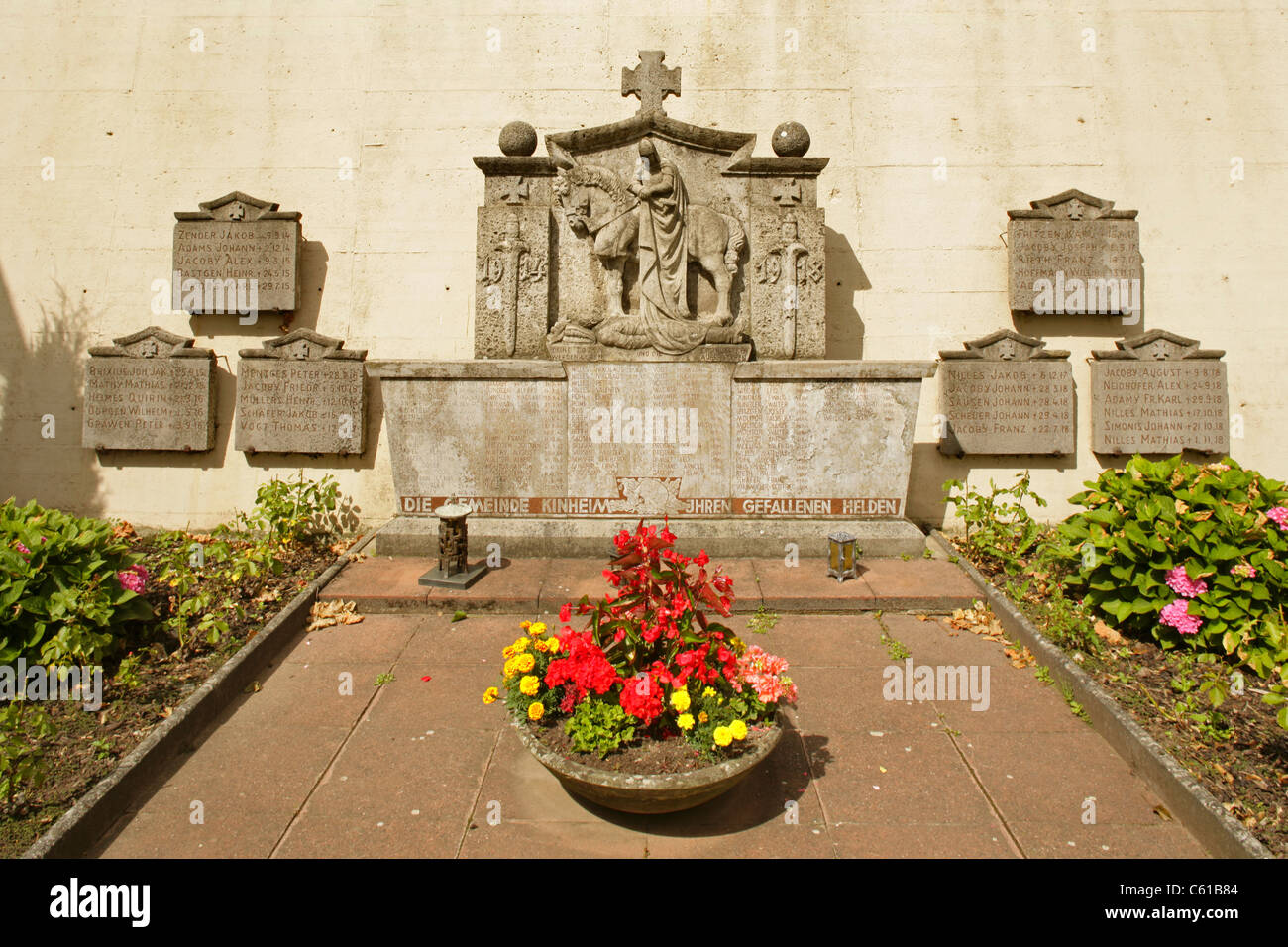 German war memorial in the village of Kinheim, Rheinland-Pfalz, Germany ...