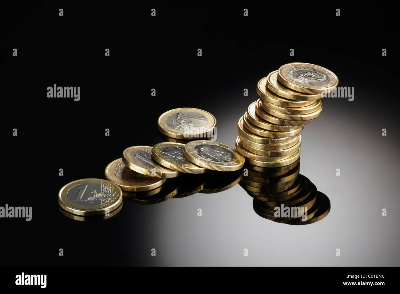 Falling euro coins banking crisis hi-res stock photography and images ...