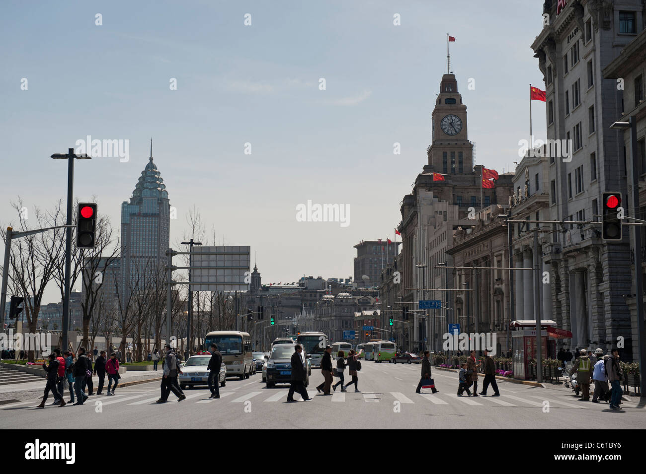 View Down Zhongshan Road, The Bund, Shanghai, China Stock Photo - Alamy
