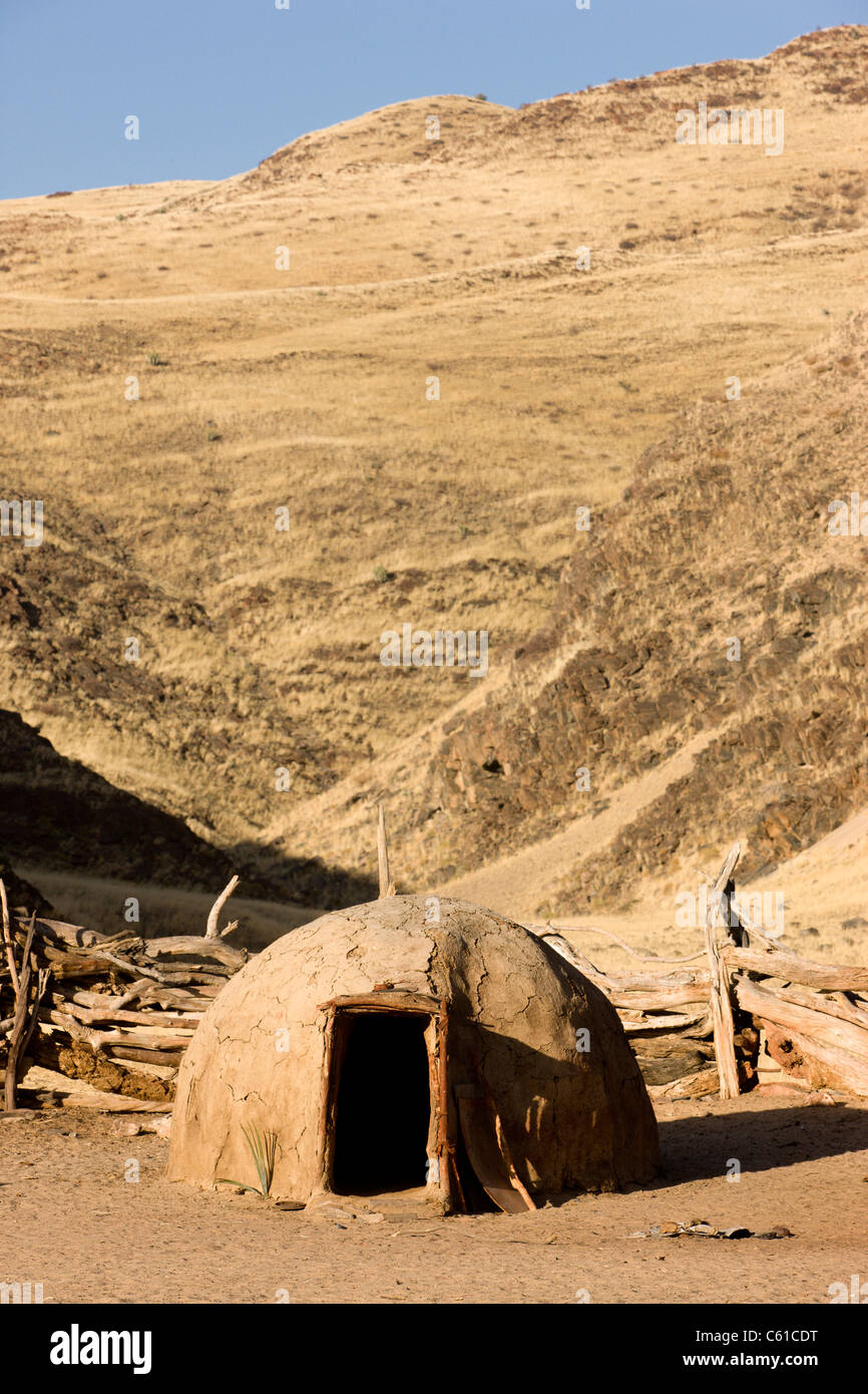 A traditional Himba mud home. Purros, Northern Kaokoland, Kaokoveld ...