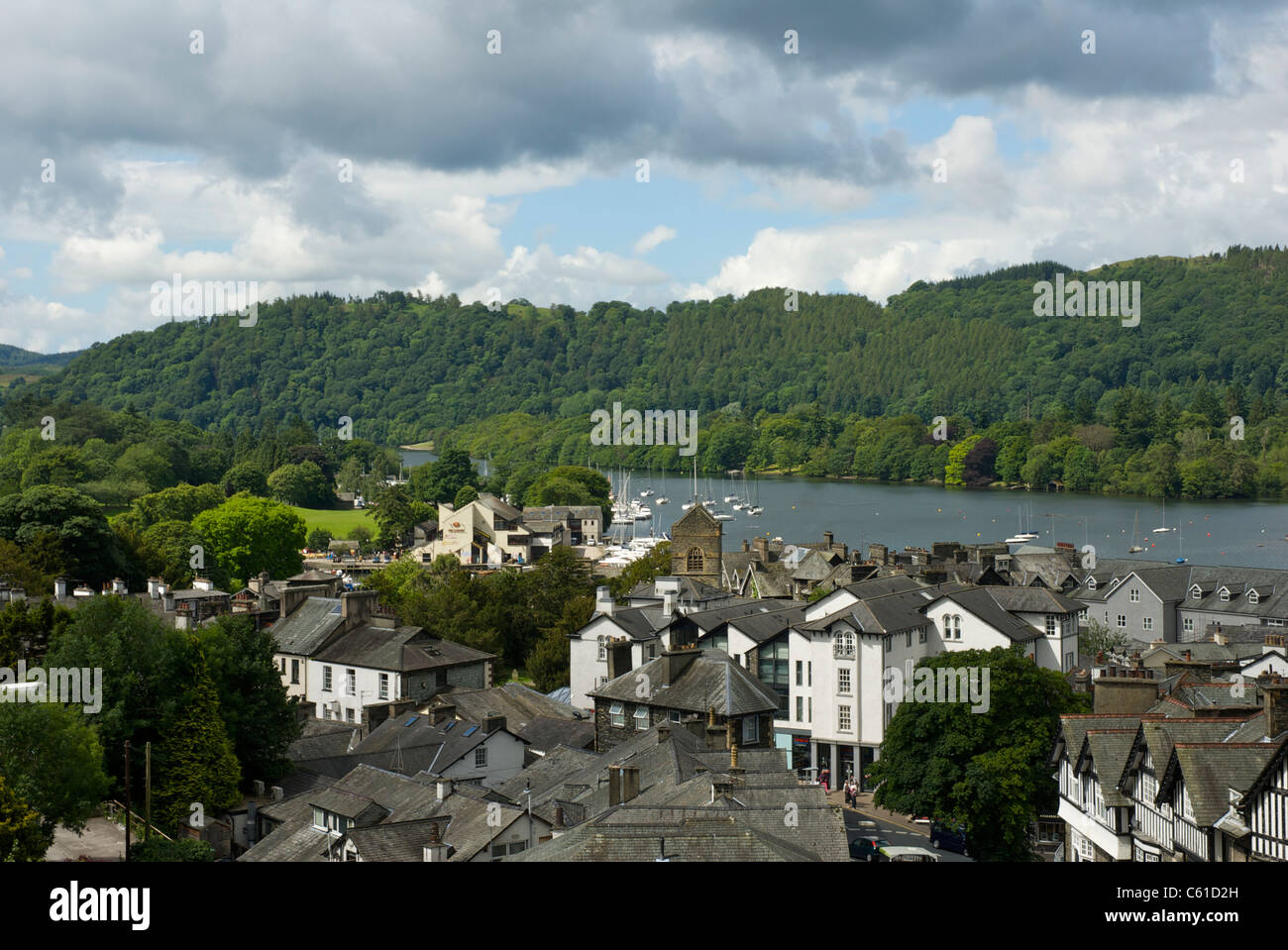 Lake Windermere and Bowness, Lake District National Park, Cumbria ...