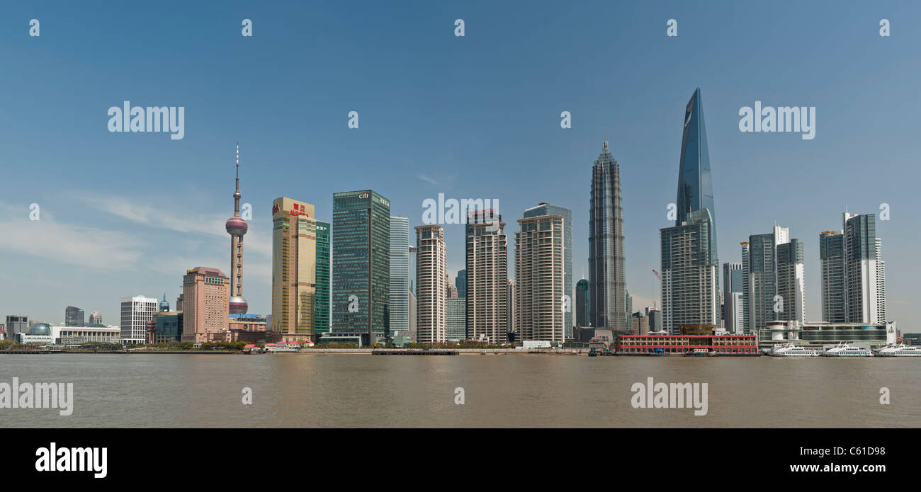 View of Pudong Shanghai CBD Central Business District Skyline from The ...