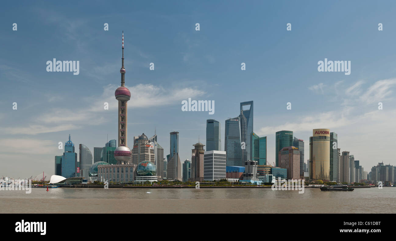 View of Pudong Shanghai CBD Central Business District Skyline from The ...