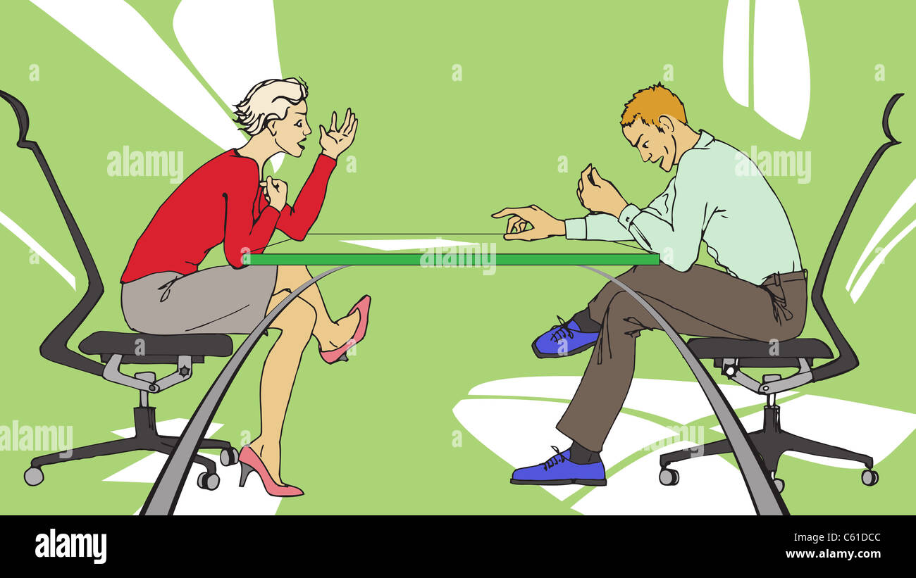 Two persons having heated argument on business at the office Stock ...