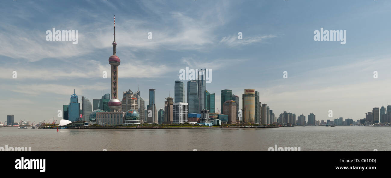 View of Pudong Shanghai CBD Central Business District Skyline from The ...