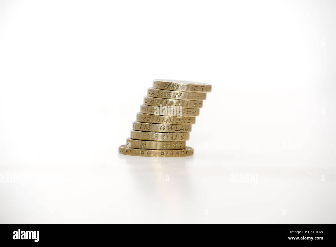 stack of british pound coins england uk Stock Photo - Alamy