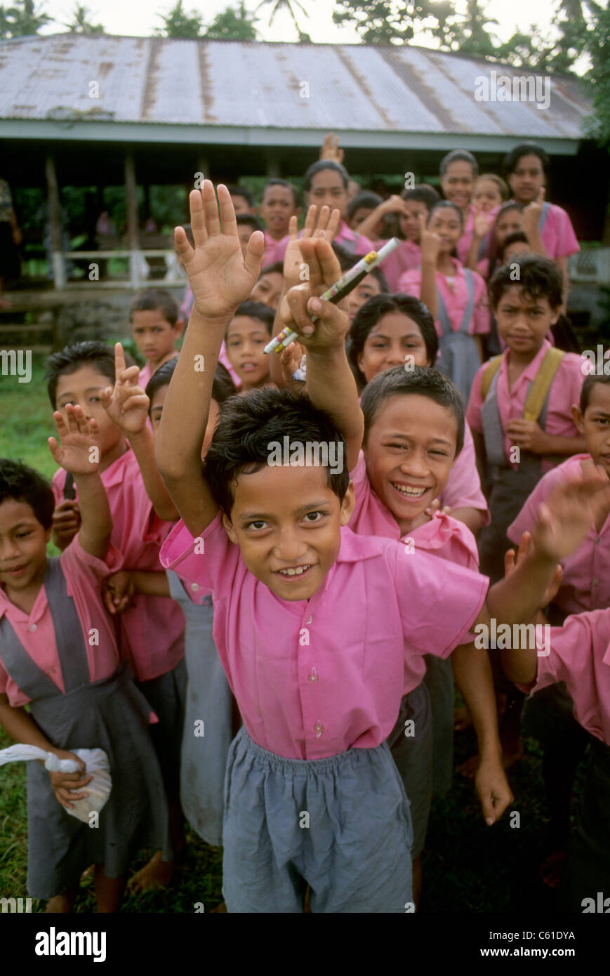 Schoolchildren; Upolu; Samoa; children school Stock Photo - Alamy