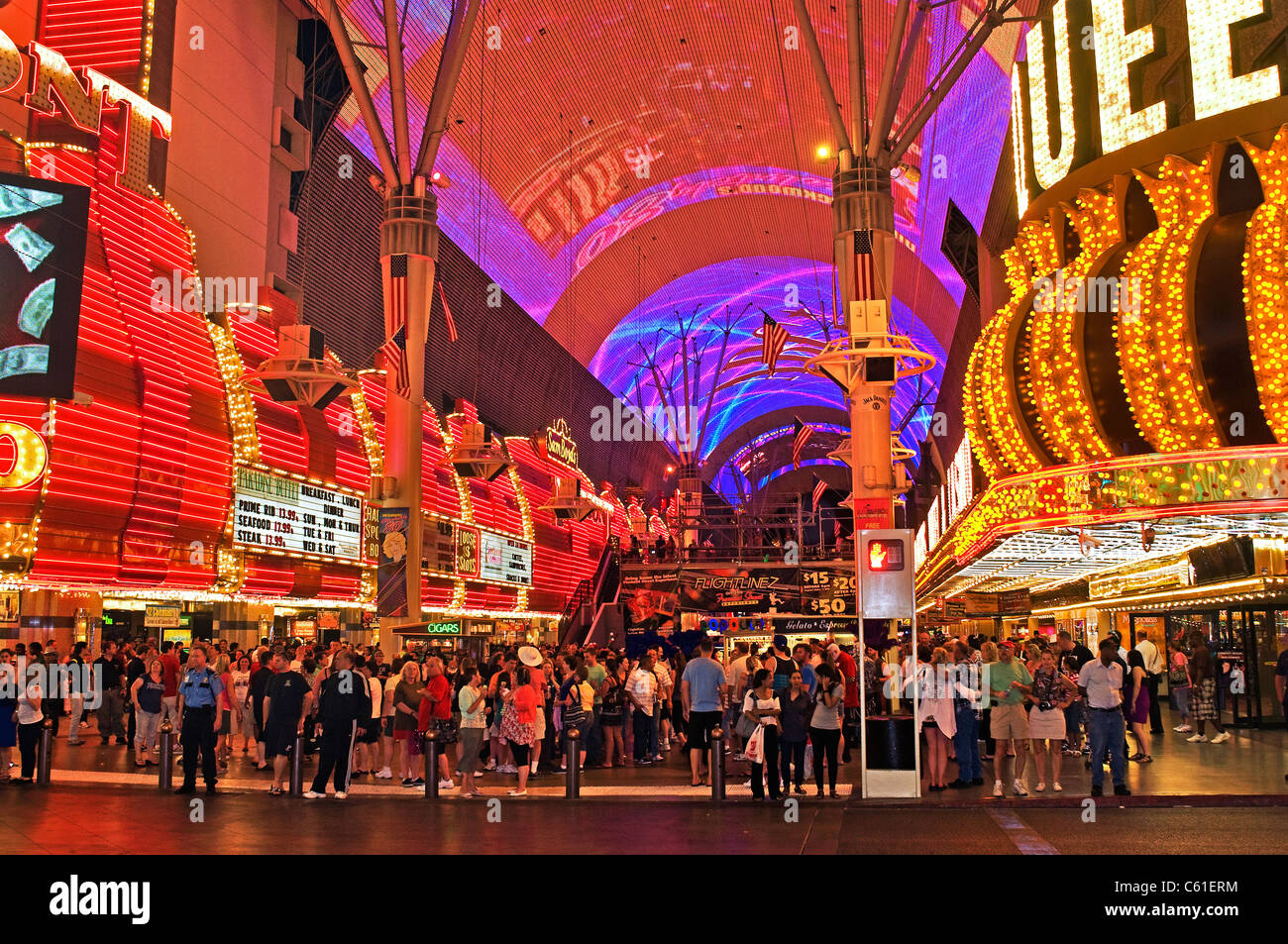 lightshow Fremont street downtown Las Vegas NV Nevada Stock Photo - Alamy