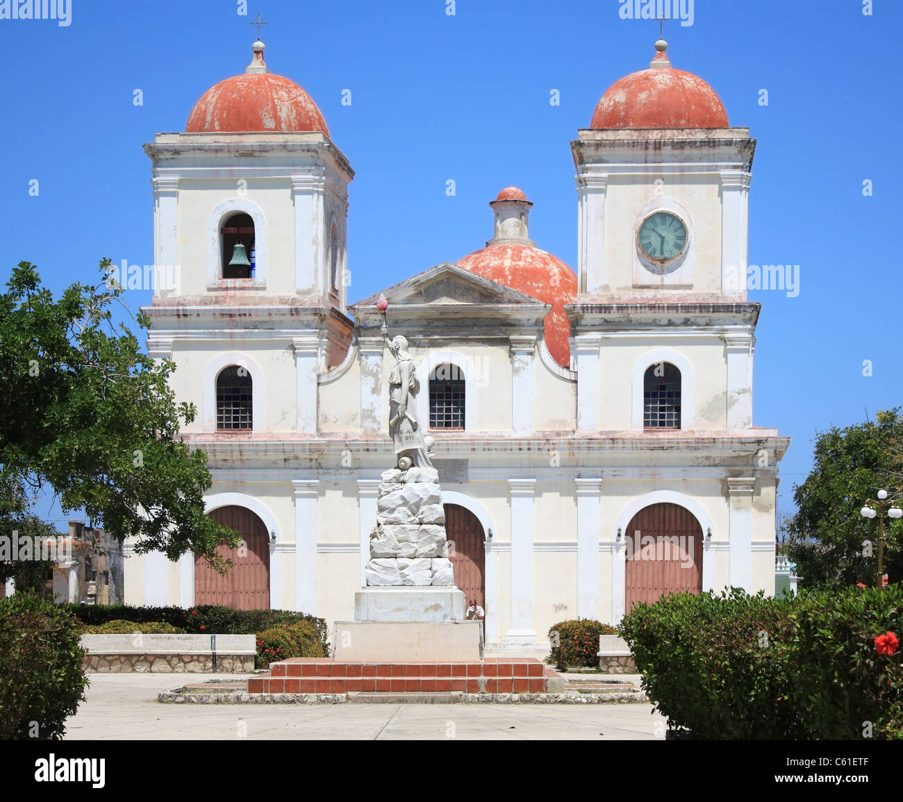 San Fulgencio's Church, Parque Calixto Garcia, Gibara, Cuba Stock Photo ...