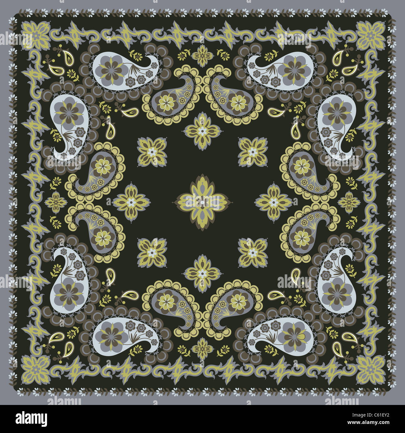 Floral paisley border hi-res stock photography and images - Alamy