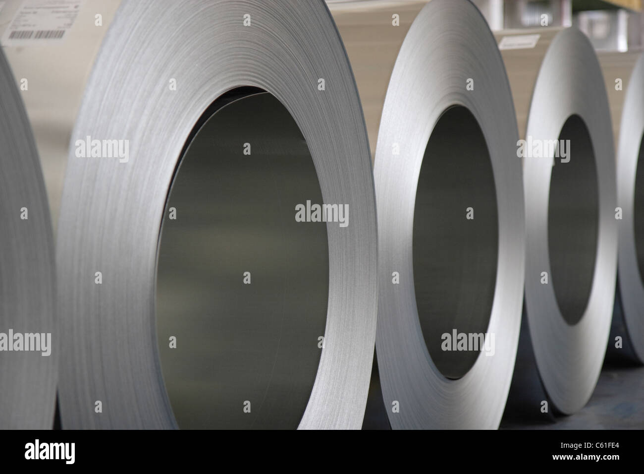 The galvanized steel rolls Stock Photo - Alamy