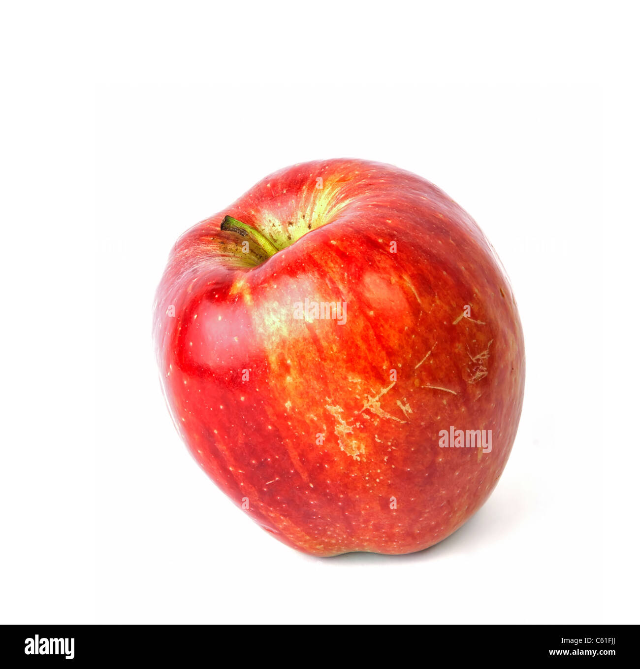 Red apple on white background Stock Photo - Alamy