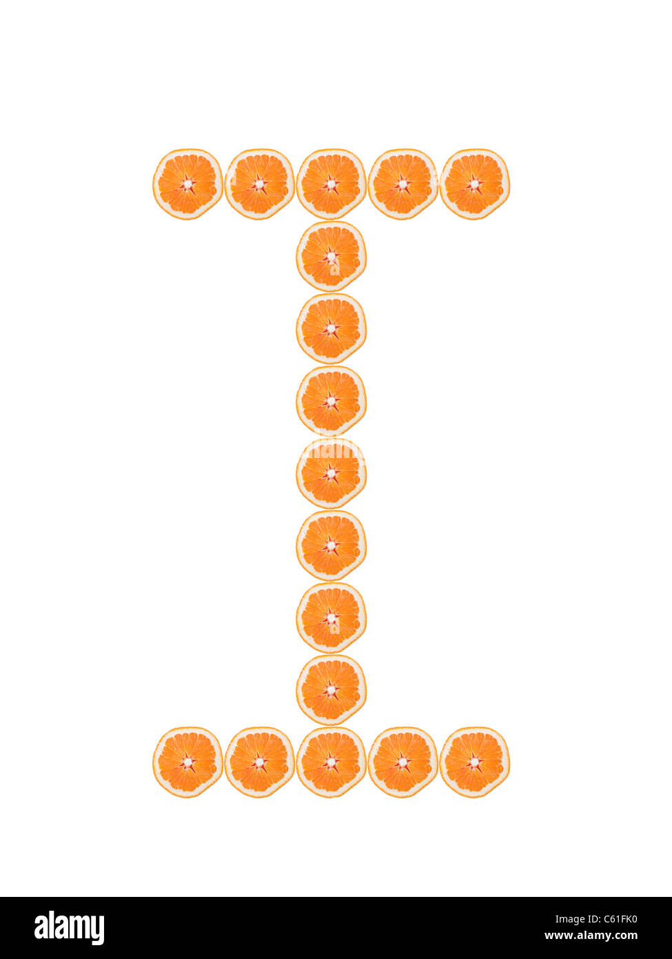Letter "I" from orange slices isolated on white background Stock Photo ...